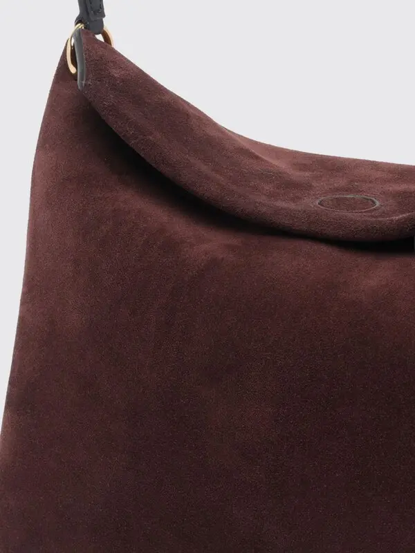 WANDLER Penelope Small Calf Leather Shoulder Bag With Flap Closure - Brown