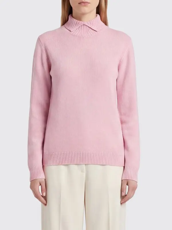 JIL SANDER Ribbed Pure Wool Turtleneck Jumper - Pink