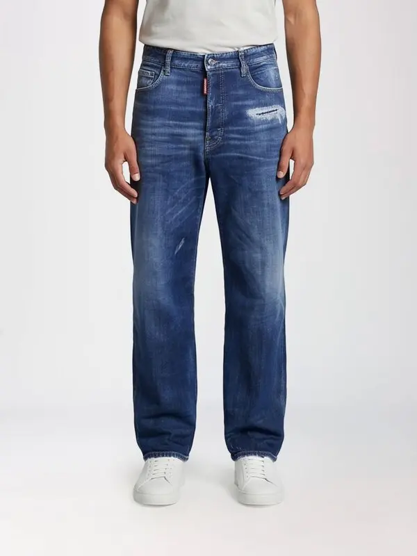 Dsquared2 Wide-leg Cotton Jeans - Blue