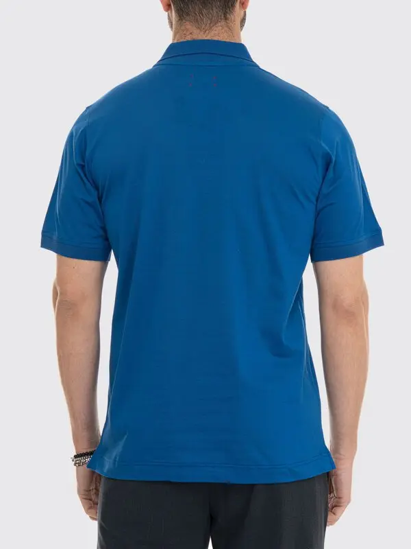 Kiton Short-sleeved Polo Shirt In 100% Cotton With A Classic Collar - Blue 1