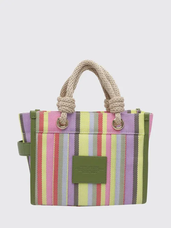 Marc Jacobs Small Multi Striped Mesh Tote Bag With Removable Strap