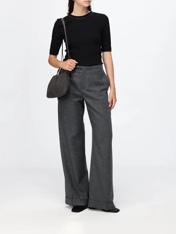 Brunello Cucinelli Wide-leg Palazzo Trousers In Virgin Wool And Cashmere