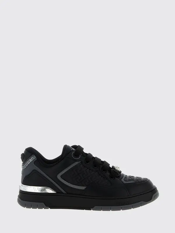 Versace Biggie Basket Calfskin Leather Sneakers With Medusa Logo