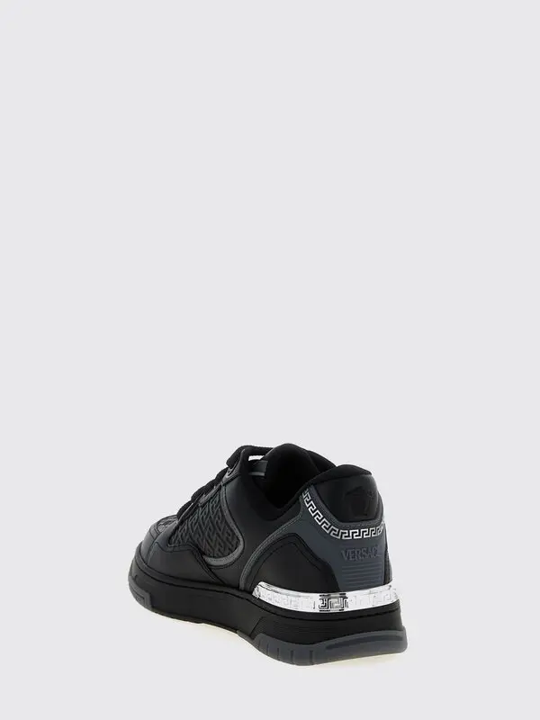 Versace Biggie Basket Calfskin Leather Sneakers With Medusa Logo