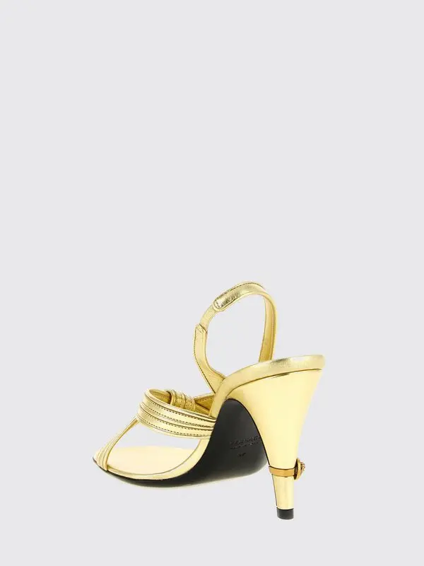 Versace Laminated Nappa Leather Slingback Sandals - Gold