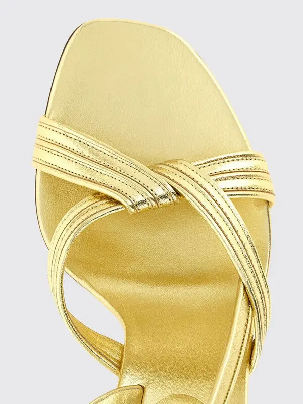 Versace Laminated Nappa Leather Slingback Sandals - Gold