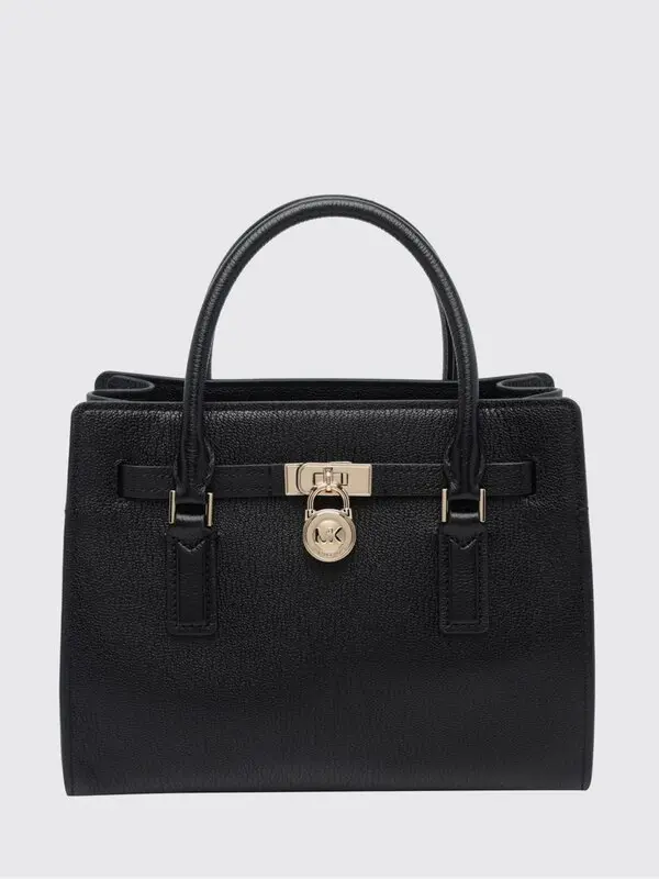 Michael Kors Hamilton Moderne Leather Tote Bag With Double Handle - Black