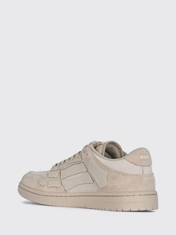 Amiri Skel Low-top Sneakers In Calfskin With Perforated Toe And Printed Logo