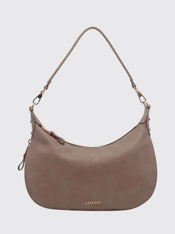 Liu Jo Synthetic Leather Hobo Bag With Monogram And Removable Strap - Brown