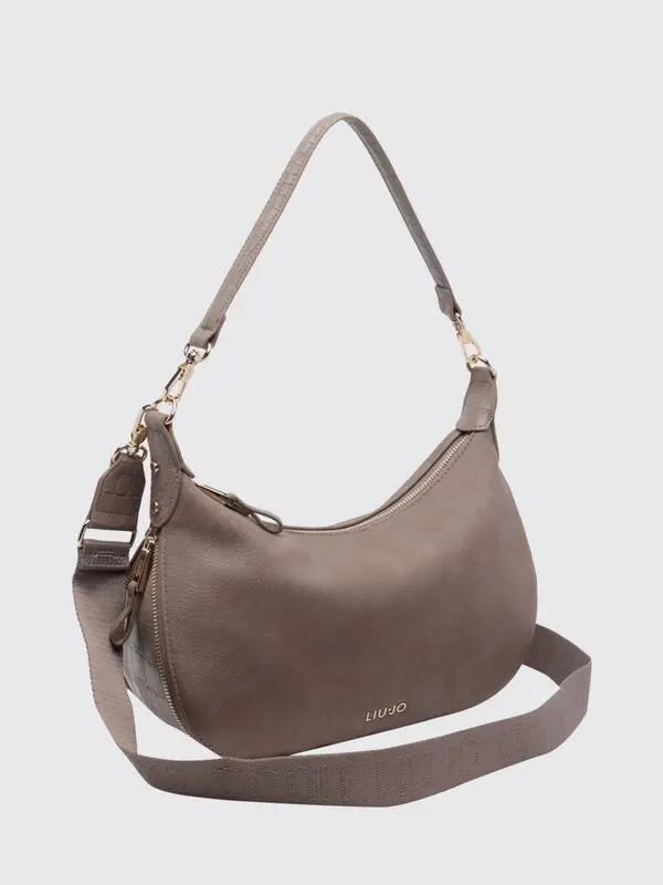 Liu Jo Synthetic Leather Hobo Bag With Monogram And Removable Strap - Brown