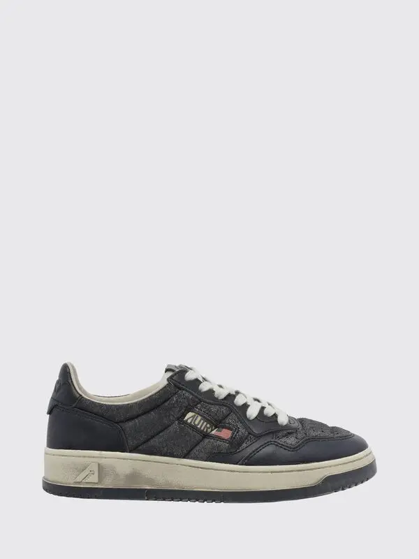 AUTRY Medalist Low Super Vintage Calfskin Sneakers With Worn Effect - Grey