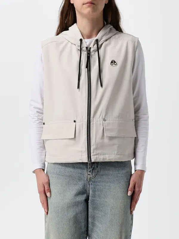 Moose Knuckles Zip-up Hooded Vest - Beige