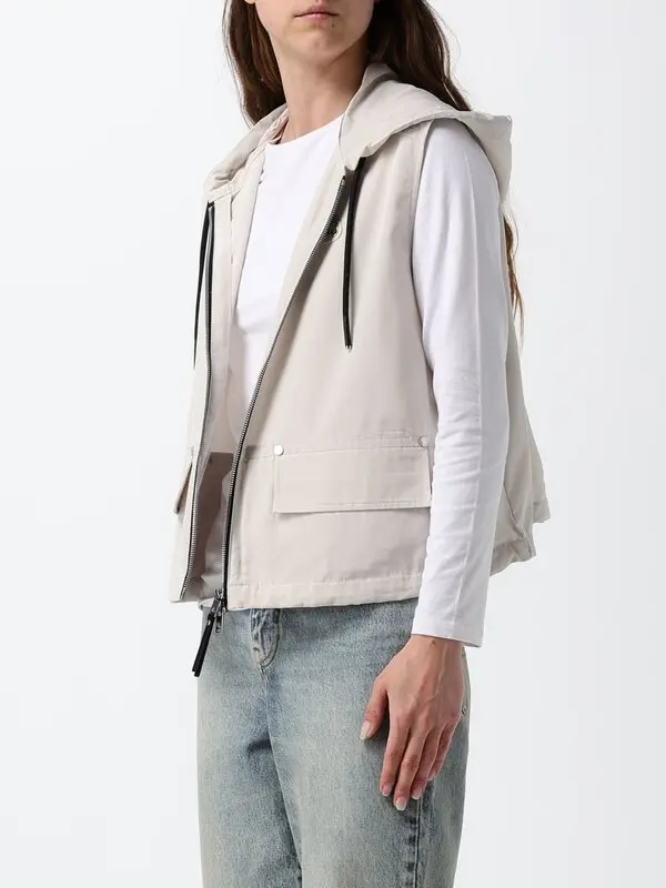 Moose Knuckles Zip-up Hooded Vest - Beige