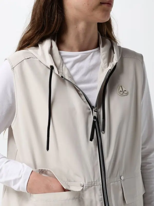Moose Knuckles Zip-up Hooded Vest - Beige