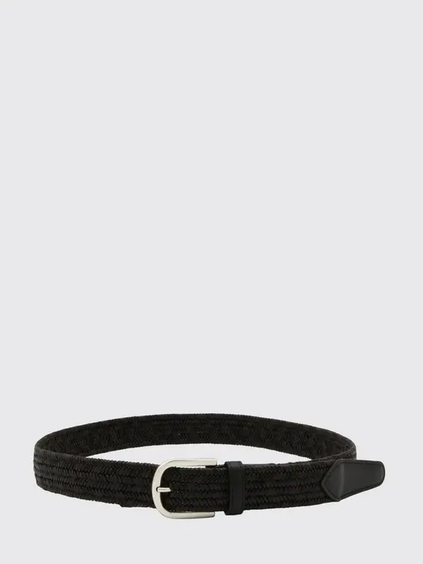 Canali Braided Cotton-blend Belt With Pin Buckle - Brown