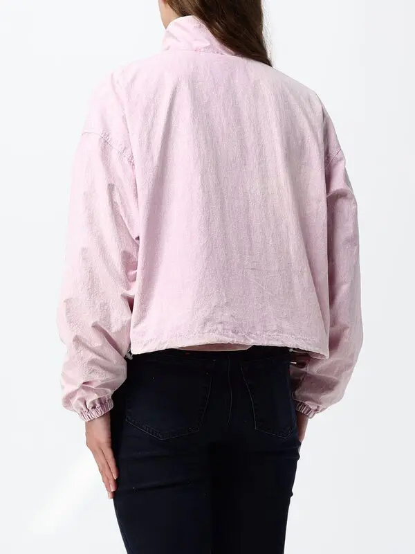 DIESEL® Cropped High Neck Windbreaker Jacket - Pink