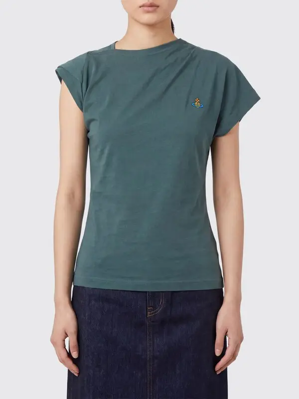 VIVIENNE WESTWOOD Hebo One-shoulder Cotton Top - Green