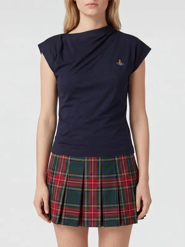 VIVIENNE WESTWOOD Hebo One-shoulder Cotton Top - Navy
