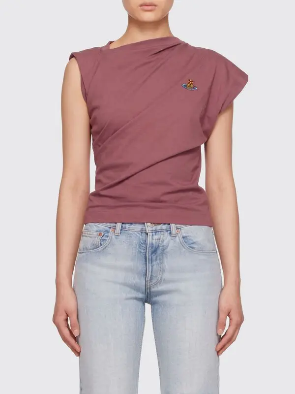VIVIENNE WESTWOOD Hebo One-shoulder Cotton Top - Red