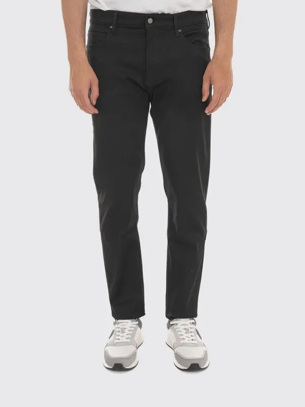 BOSS Cotton Denim Five-pocket Slim Fit Jeans - Black