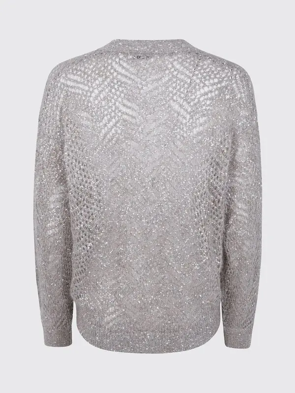 Brunello Cucinelli Sequined Open-knit Cardigan
