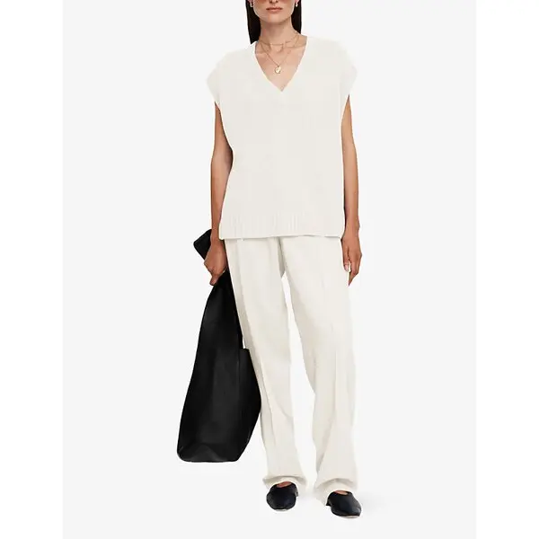 JOSEPH Sleeveless V-neck Cashmere Vest