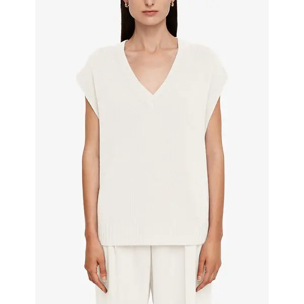 JOSEPH Sleeveless V-neck Cashmere Vest