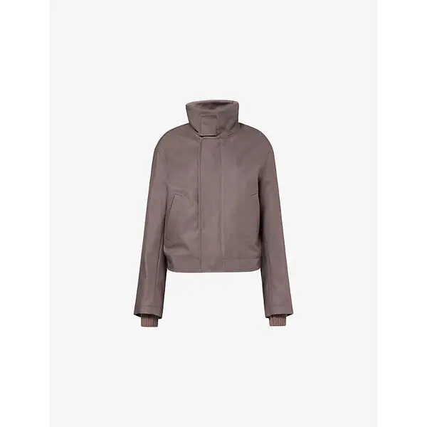 Victoria Beckham Funnel-neck Cropped Cotton Bomber Jacket