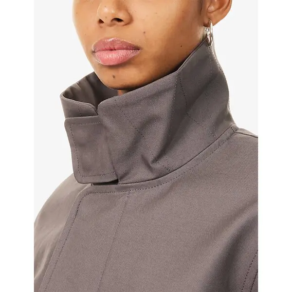 Victoria Beckham Funnel-neck Cropped Cotton Bomber Jacket