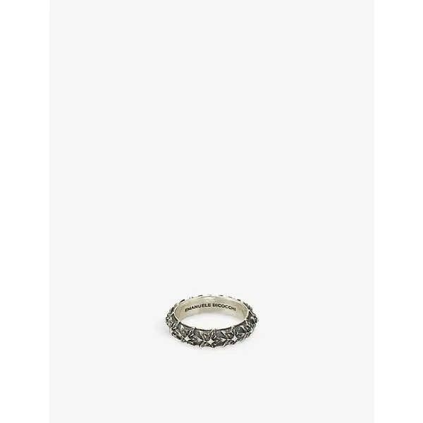 Emanuele Bicocchi Sterling Notre Dame Cross Band Ring - Silver