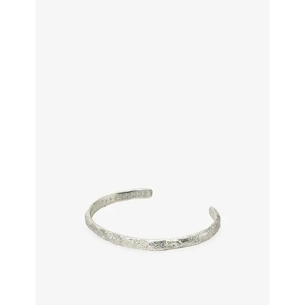 TWOJEYS Plated Brass Bangle With Organic Texture - Silver