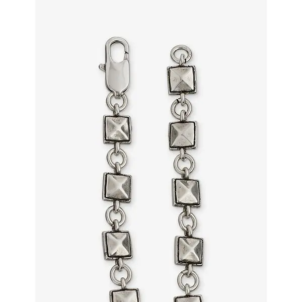 TWOJEYS Sterling -plated Brass Heavy Studded Cross Pendant Necklace