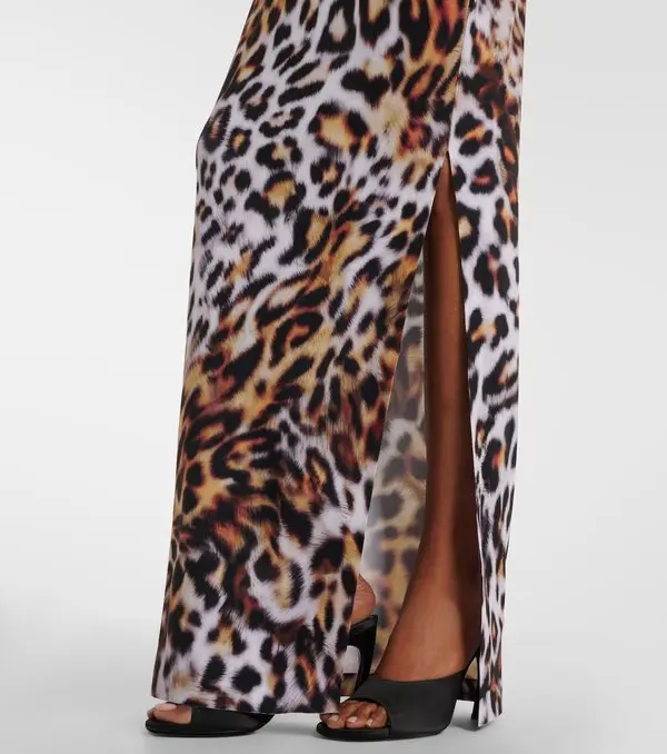 Norma Kamali Leopard-print One-shoulder Gown