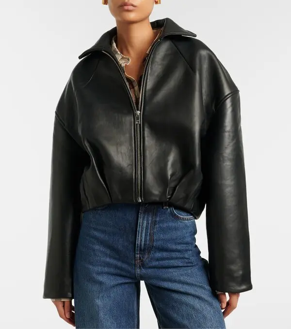 ROTATE BY BIRGER CHRISTENSEN Bonded Leather Blouson Jacket