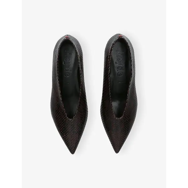 AeydĒ Clara Pointed-toe Heeled Leather Pumps