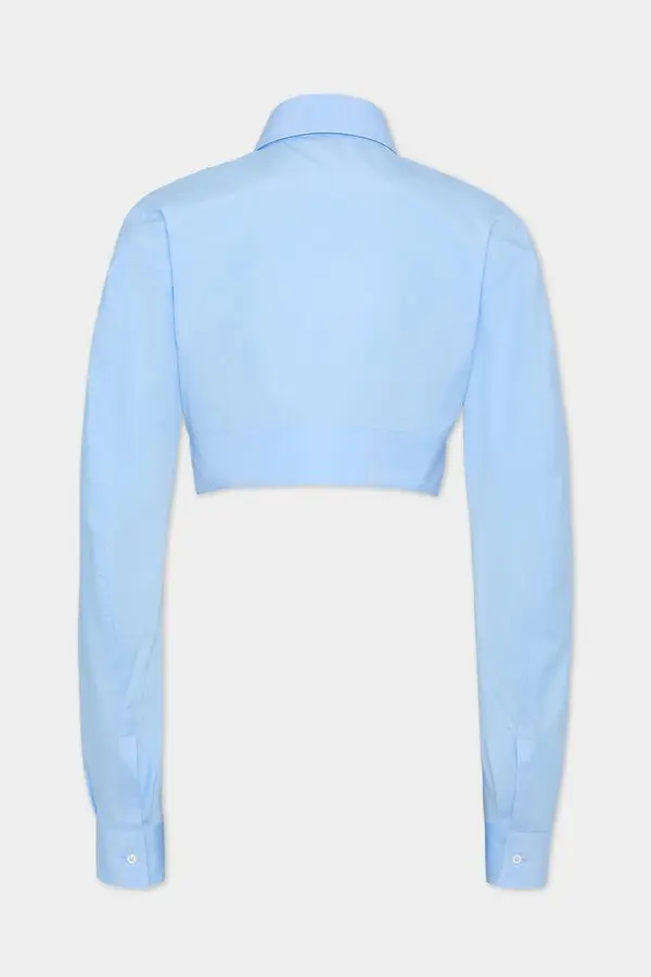 Dsquared2 Cropped Shirt With Classic Collar - Blue