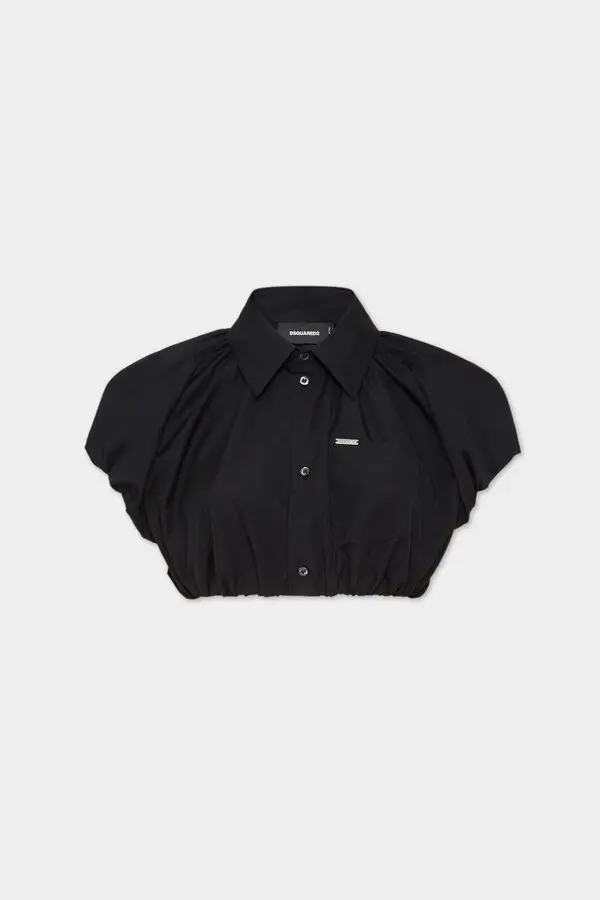 Dsquared2 Balloon Sleeve Cropped Shirt - Black
