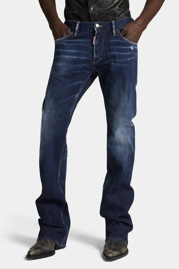 Dsquared2 Bootcut Jeans With Embellished Sheer Panel