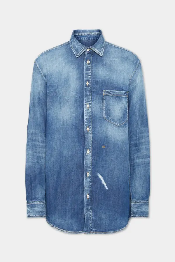 Dsquared2 Medium Wash Maxi Dean Shirt - Blue