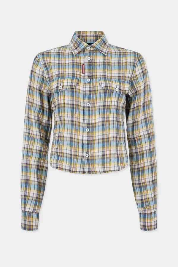 Dsquared2 Check Linen Shirt - Fantasy