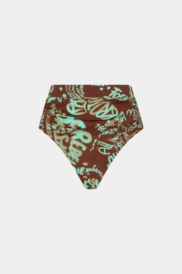 Dsquared2 Rebel Hibiscus High-waisted Bikini Brief - Fantasy