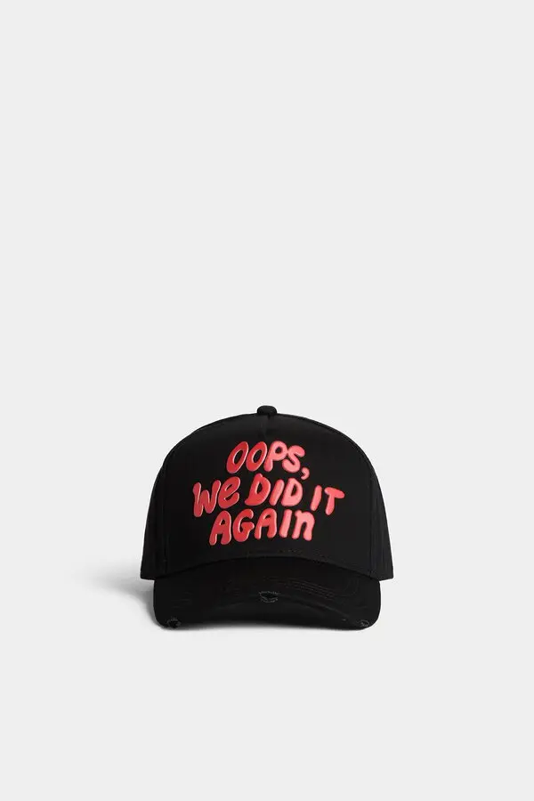 Dsquared2 Baseball Cap With "oops, We Did It Again" Embroidery - Black