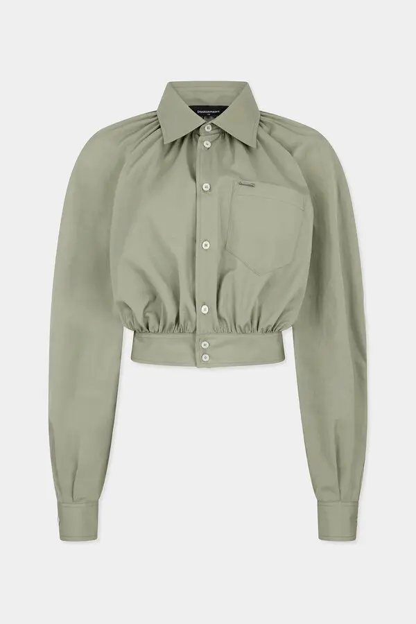 Dsquared2 Cropped Balloon Sleeve Shirt - Beige