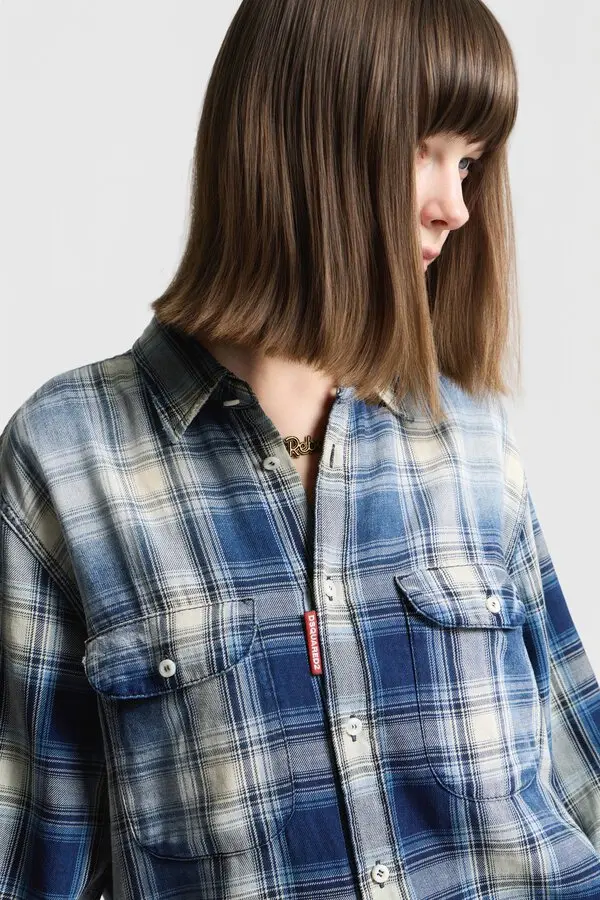 Dsquared2 Checked Cotton Oversized Shirt