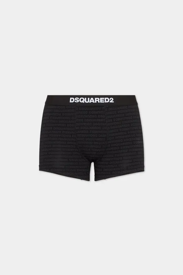 Dsquared2 All-over Logo Stretch Boxer Briefs - Black