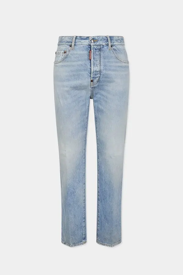 Dsquared2 Light Wash Straight Leg Jeans - Blue