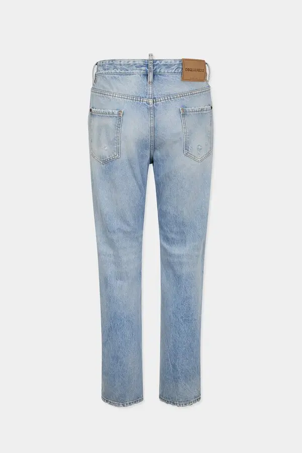 Dsquared2 Light Wash Straight Leg Jeans - Blue