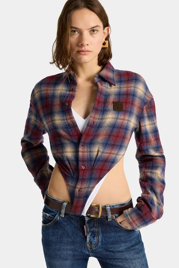 Dsquared2 Plaid Deep Cut Shirt - Fantasy