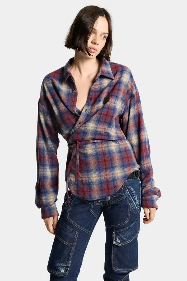 Dsquared2 Plaid Wrap Shirt