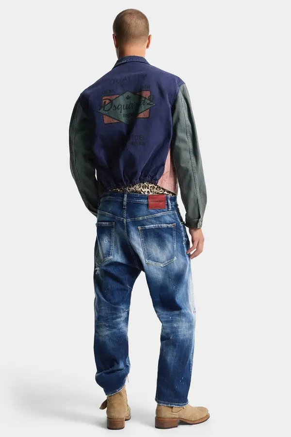 Dsquared2 Medium Wash Distressed Stretch Denim Jeans